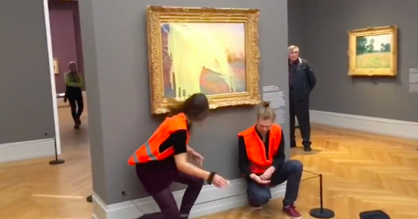Climate activists pour mashed potatoes on $111 million Monet work ...