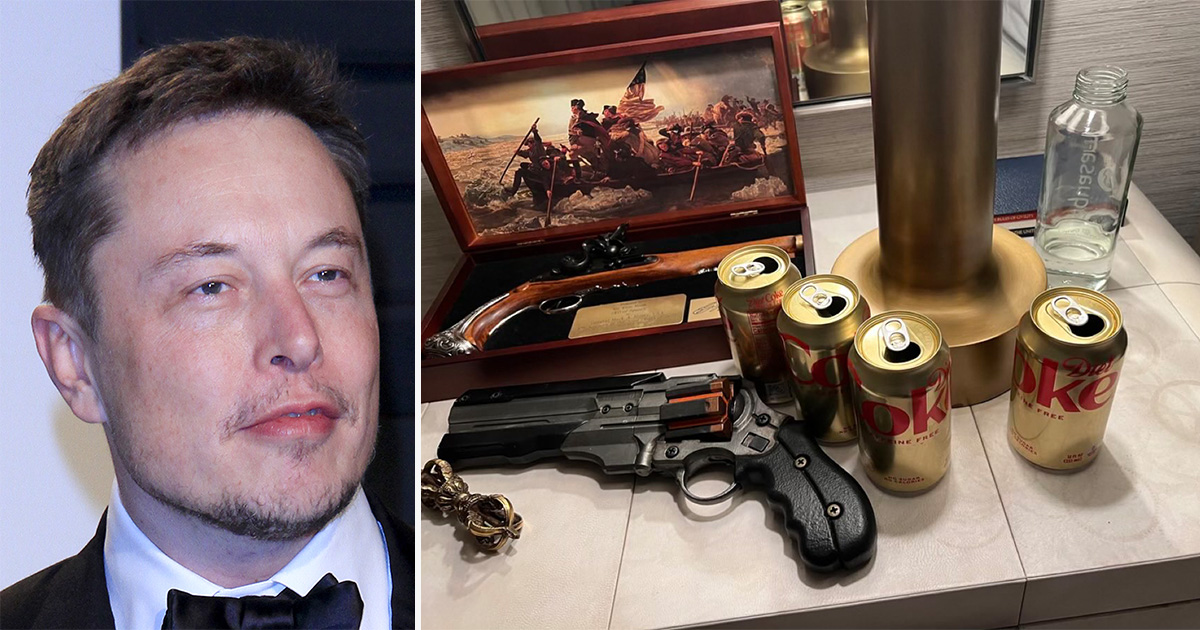 What's on Elon Musk's viral nightstand? 2 guns, 4 caffeine-free Diet ...