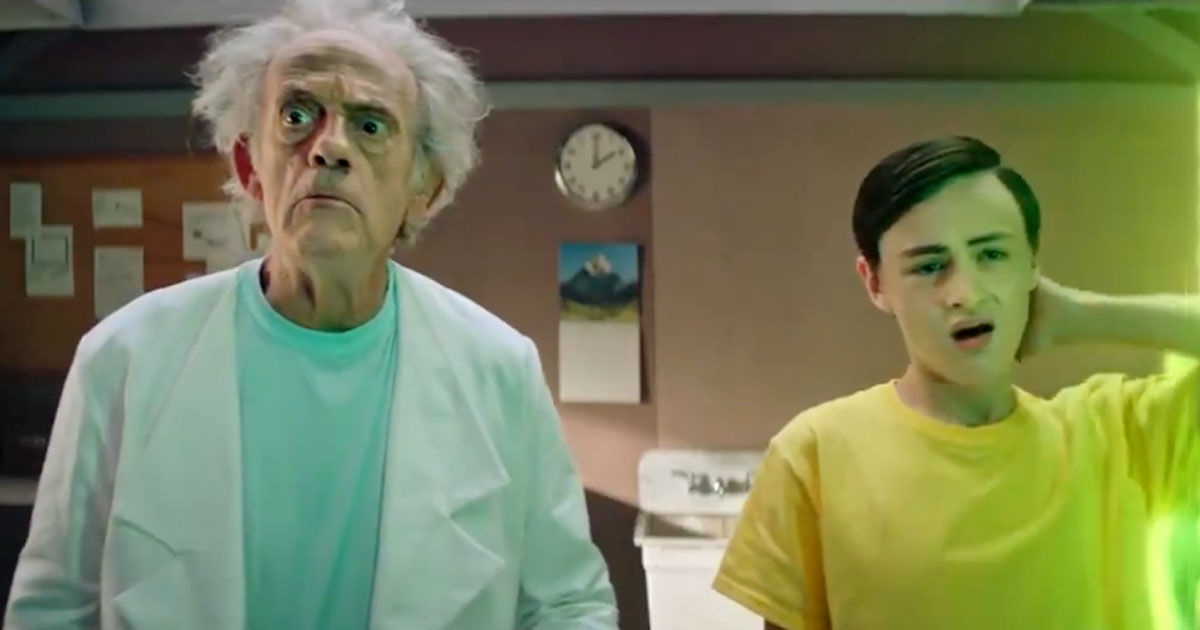 Great Scott! Christopher Lloyd dons Rick Sanchez' lab coat in live ...