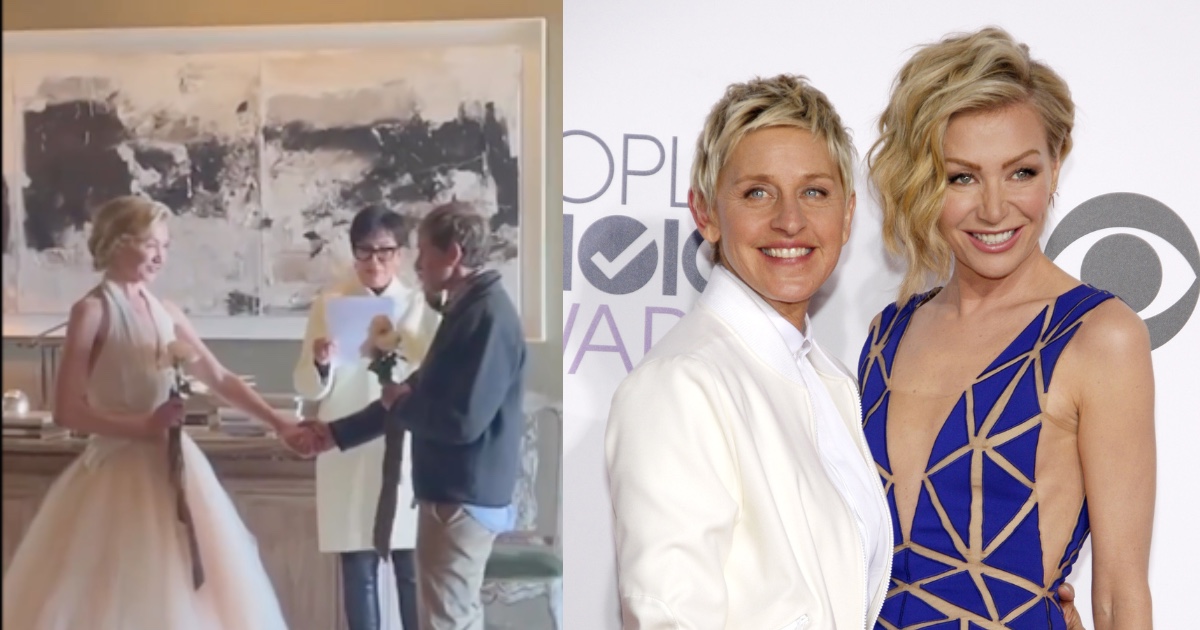 Ellen DeGeneres, Portia de Rossi renew wedding vows with Kris Jenner's ...