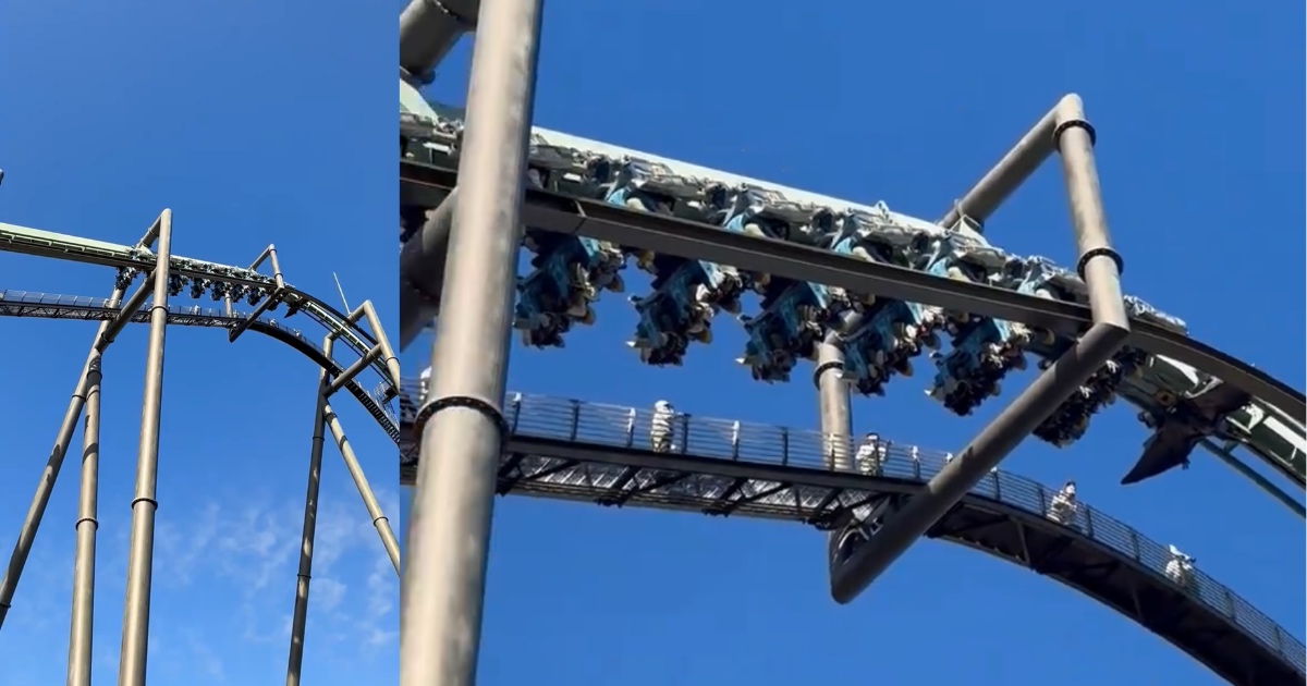 Damaged roller coaster leaves riders hanging upside down over 100 feet ...