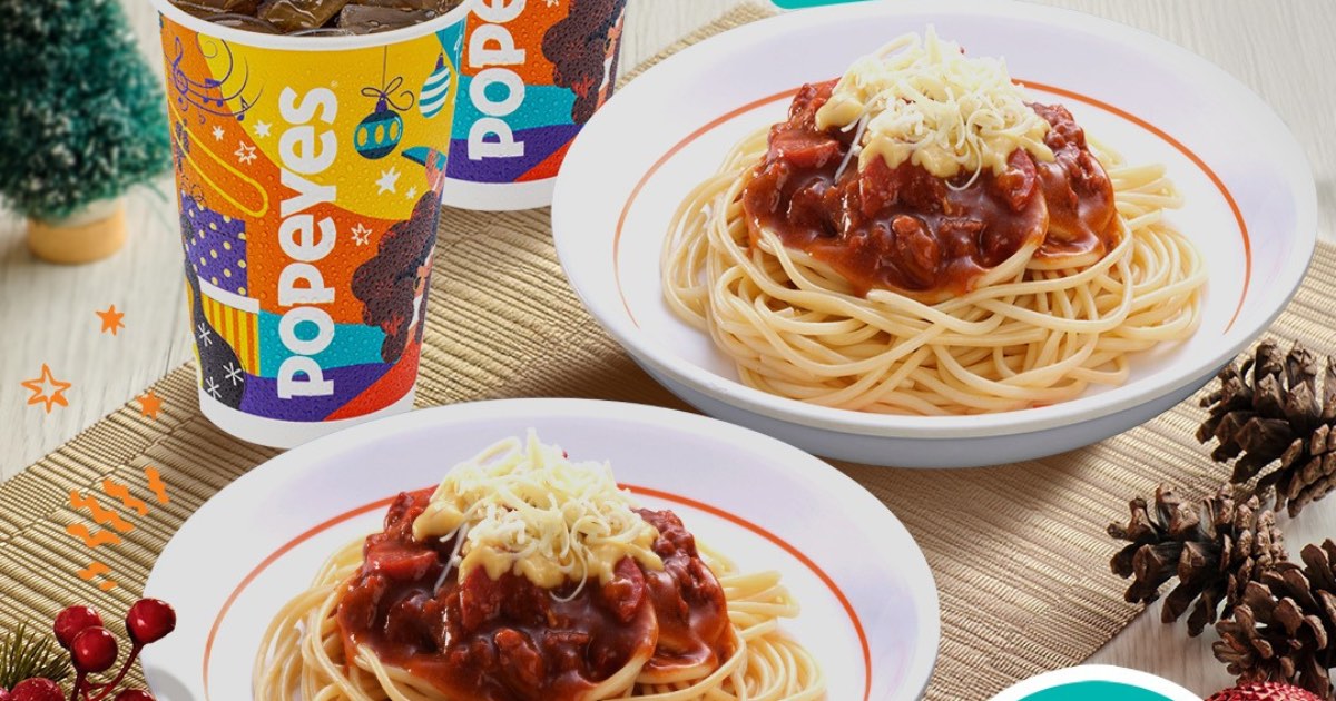 You can enjoy a Buy 1, Get 1 promo on Popeyes spaghetti with drink for ...