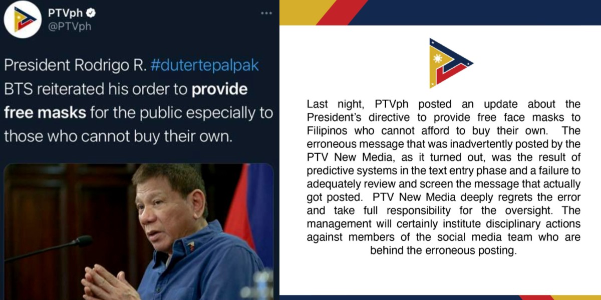 PTV says it ‘regrets’ #DutertePalpak error, will sanction social media ...