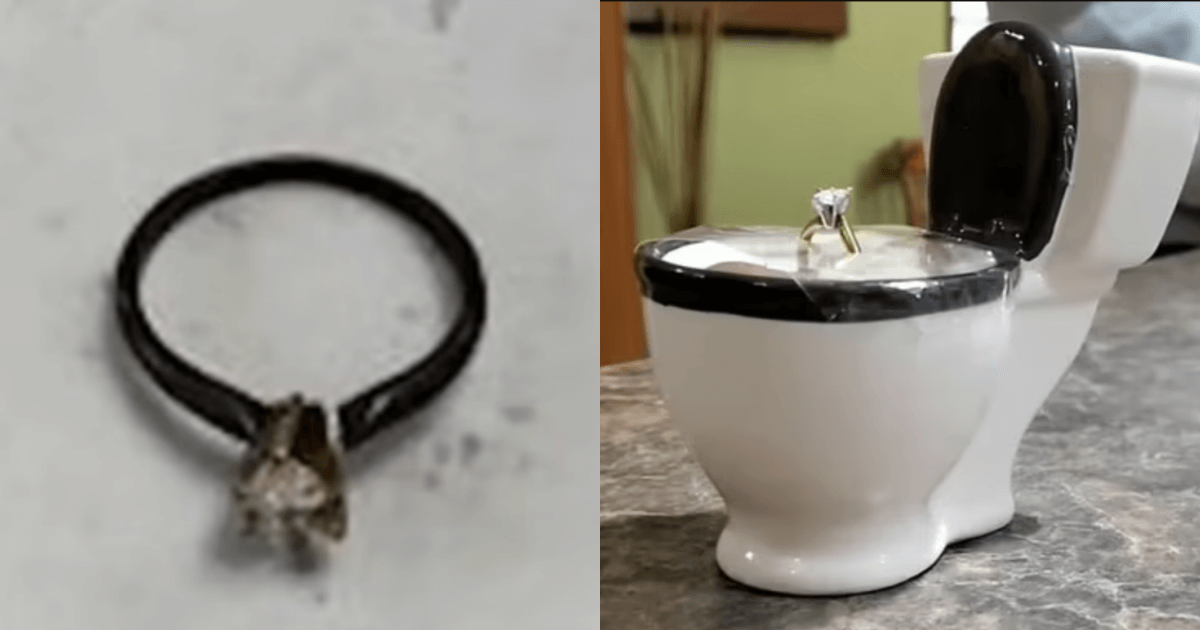 Couple's lost engagement ring found in the toilet bowl after 21 years ...