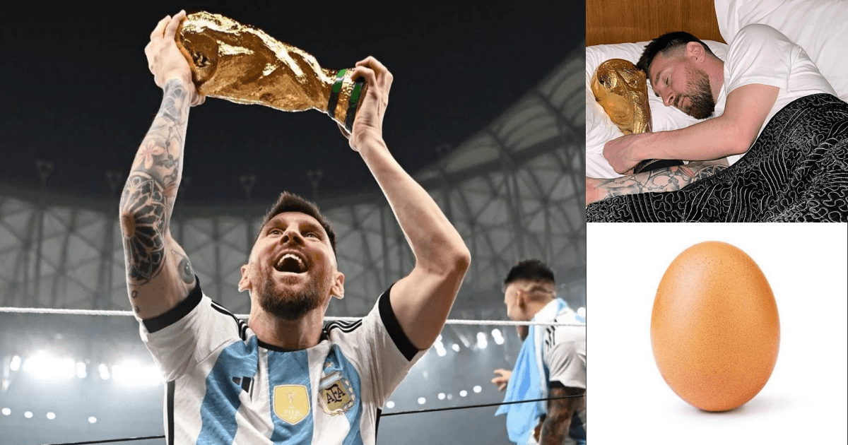 Messi's World Cup victory photos beat stock egg image's record as most ...
