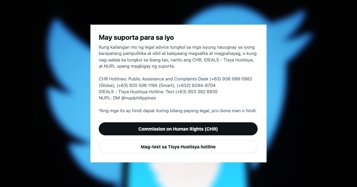 Twitter launches #ThereIsHelp freedom of expression search prompt in PH ...