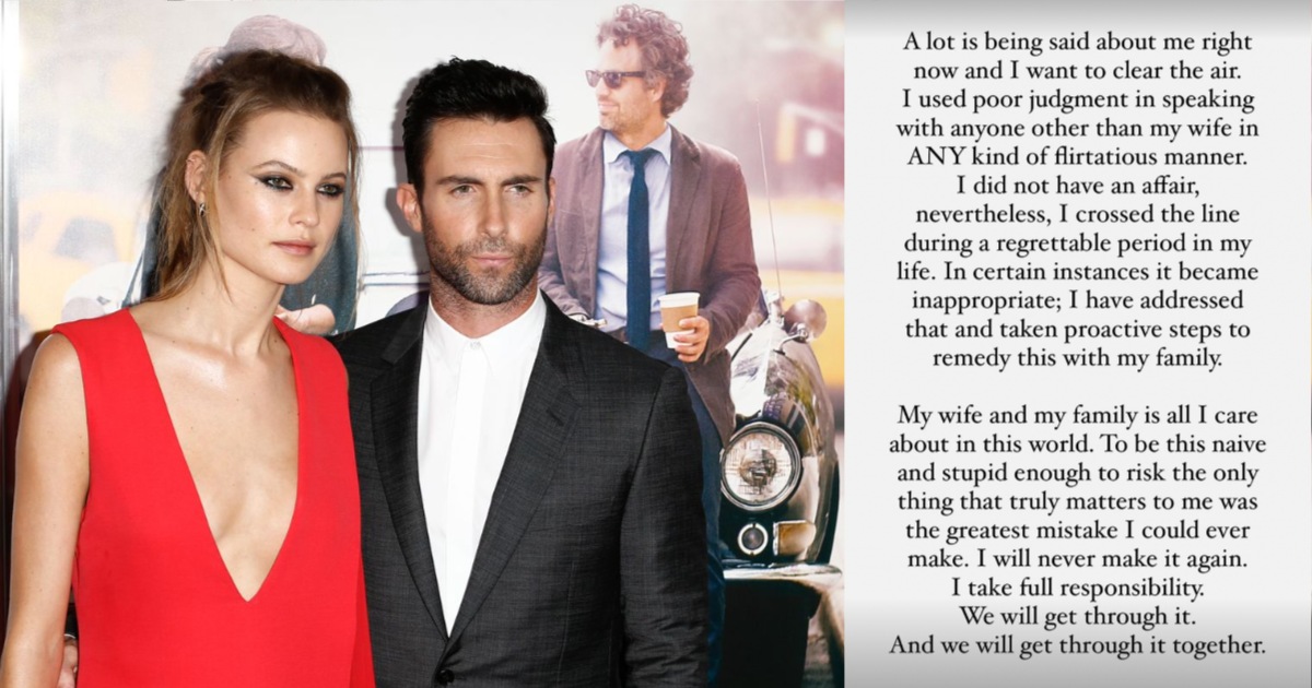 Adam Levine denies affair with IG model, but says he 'crossed the line ...
