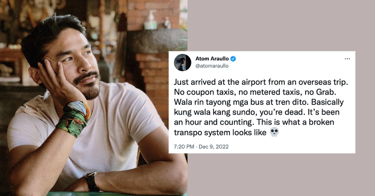 Atom Araullo says it's fair to yearn for a decent transport system ...