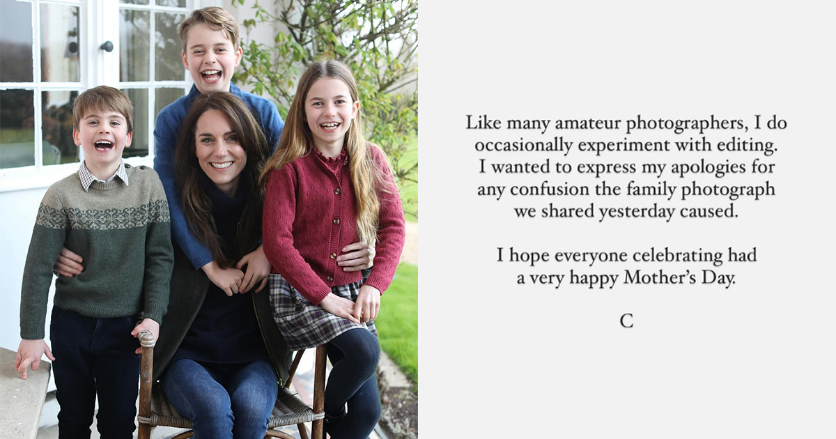 Kate Middleton reveals she edited the Mother's Day photo pulled by ...