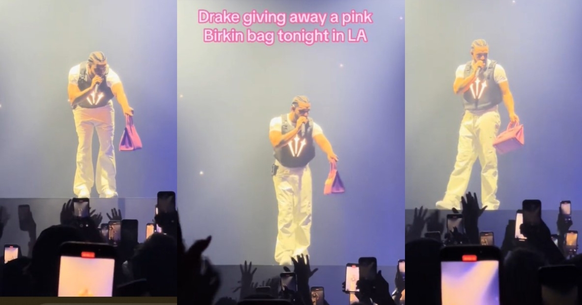 Drake gifts lucky fan with a pink Birkin bag during L.A. concert ...