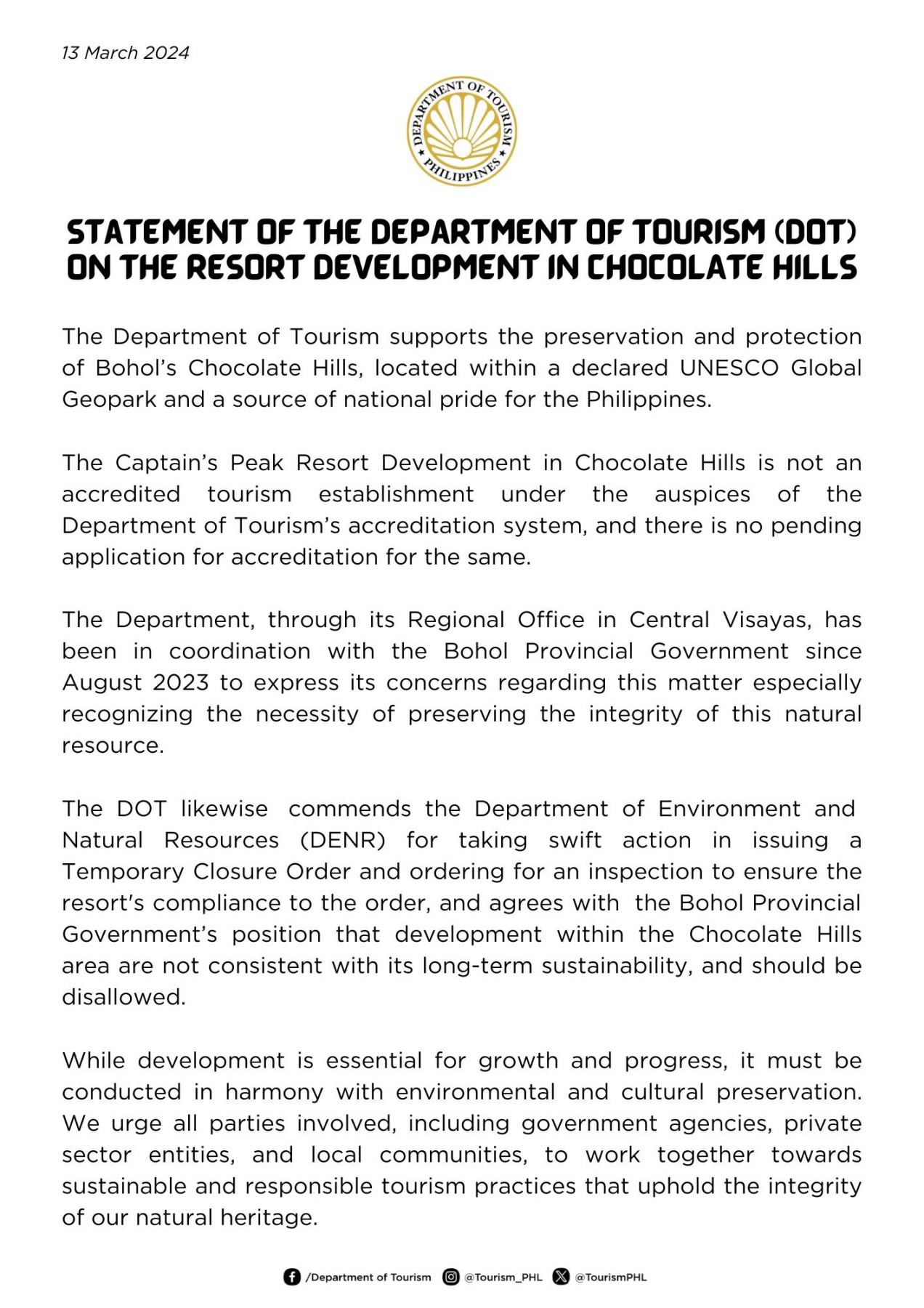 DENR on viral Chocolate Hills resort: Closure order issued in 2023 ...