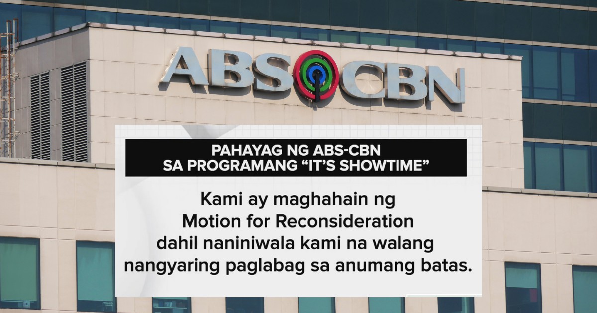 ABS-CBN issues statement on MTRCB's suspension of 'It's Showtime ...