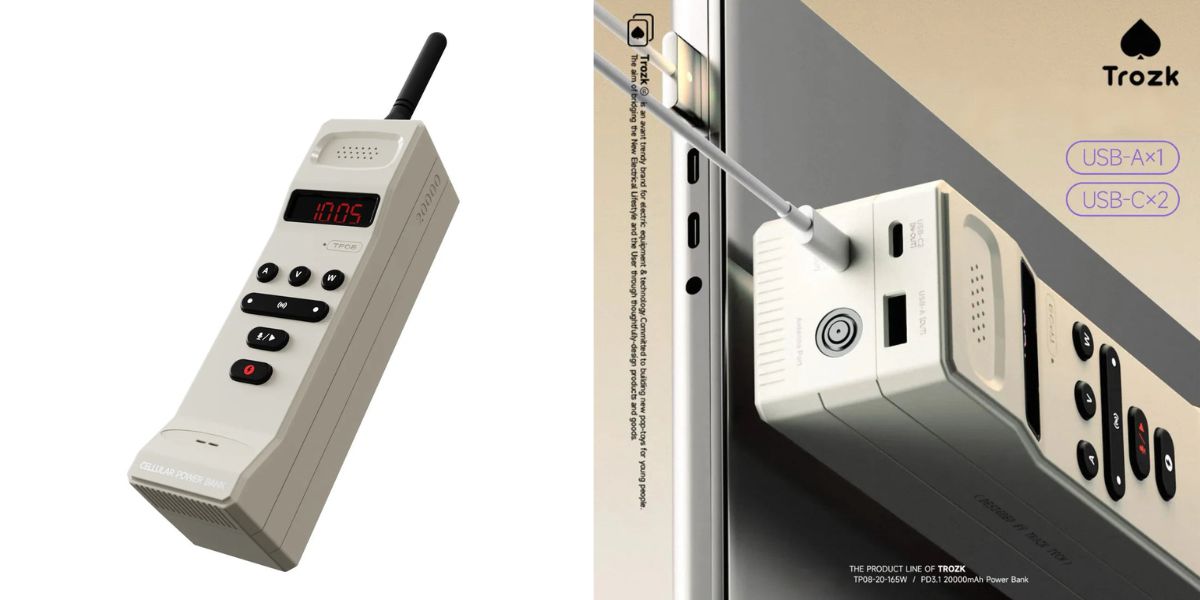 This retro-style brick phone is an all-in-one power bank, voice ...