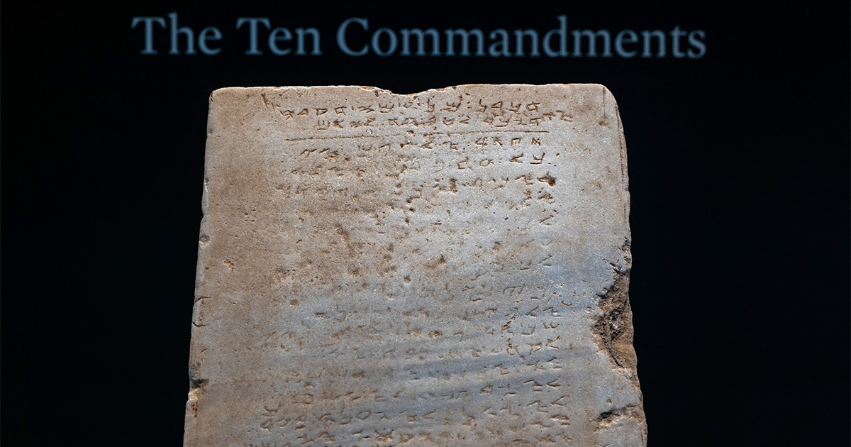 Stone tablet engraved with Ten Commandments sells for P297 million ...