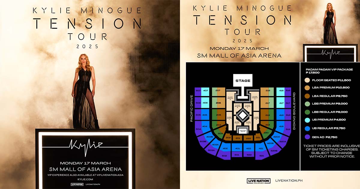 Ticket prices, seat plan for Kylie Minogue's 'Tension Tour' in Manila ...