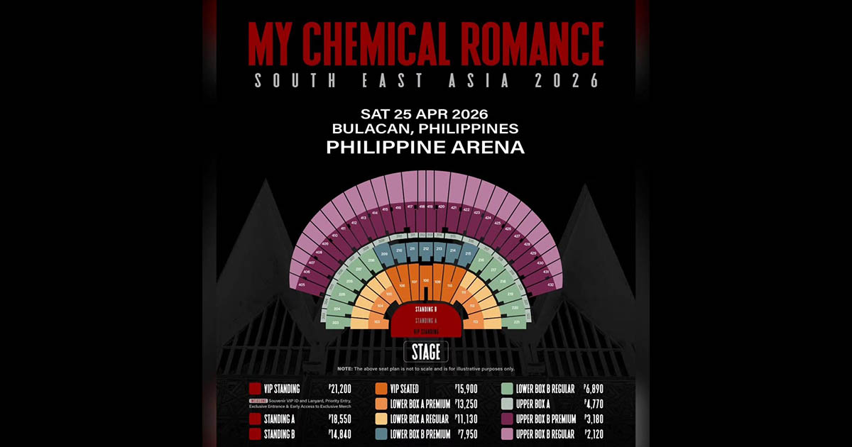 Ticket details, seat plan for My Chemical Romance in Bulacan 2026 are ...