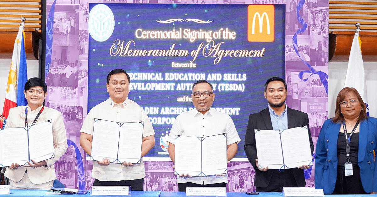 McDonald's and TESDA partner to develop PH’s first QSR training ...