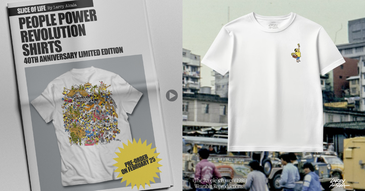 How to own this Larry Alcala EDSA People Power commemorative shirt ...