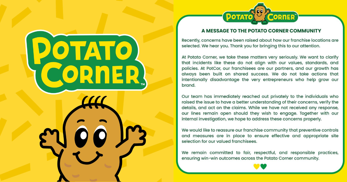 Potato Corner speaks up on franchise allegations: 'Incidents like these ...