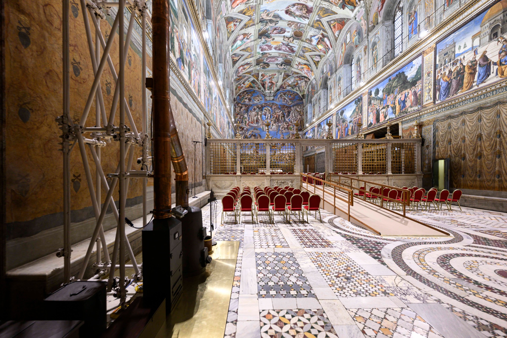 A look inside the Sistine Chapel, the seat of the Papal Conclave ...