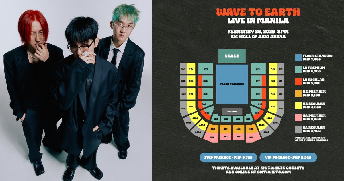 LOOK: Ticket prices, seat plan for wave to earth's Manila concert in ...