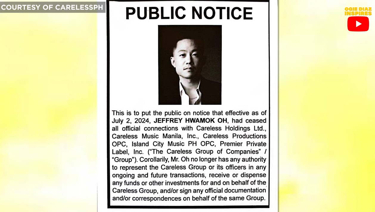 James Reid on terminating Jeffrey Oh from Careless Music: 'It turns out ...