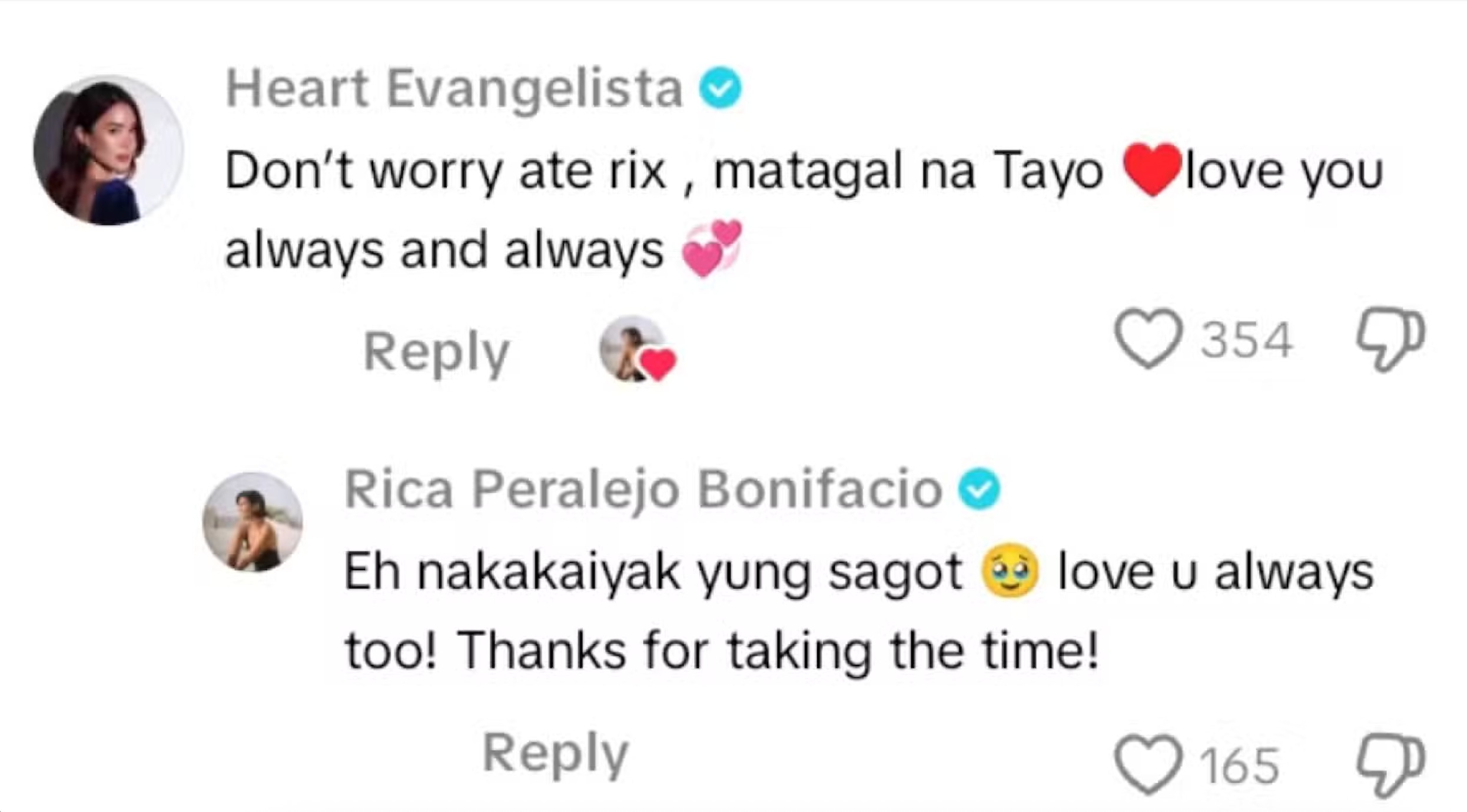 Rica Peralejo clarifies viral remark about Heart Evangelista: 'I love ...
