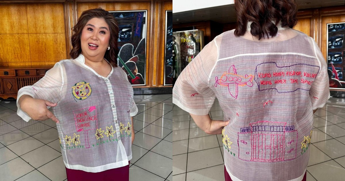 LOOK: Jessica Soho wears pad paper barong with iconic UP symbols at ...